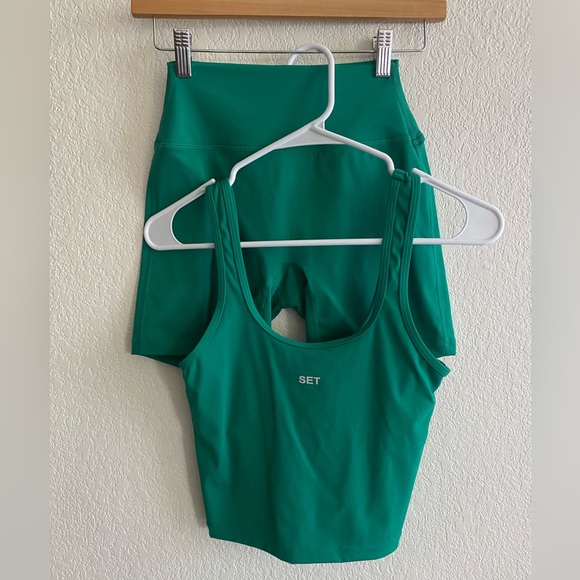 SET Active | Shorts | Set Active Sportbody Double Scoop Tank Bra Bike ...